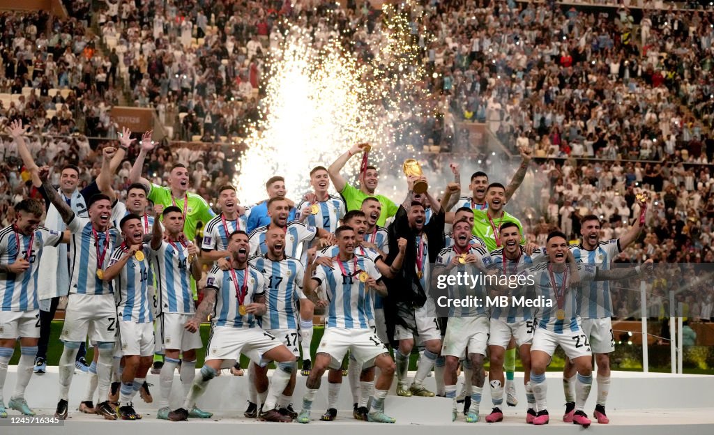 Lionel Messi Of Argentina Lifts The Fifa World Cup Trophy After News
