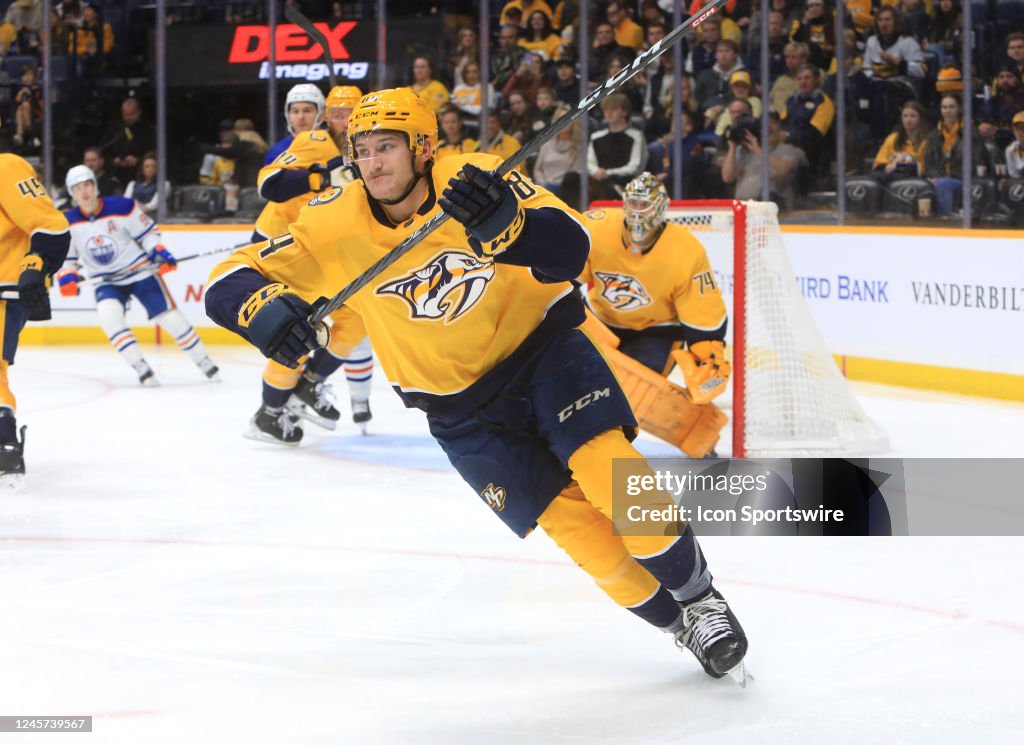 Nashville Predators Left Wing Tanner Jeannot Is Shown During The Nhl