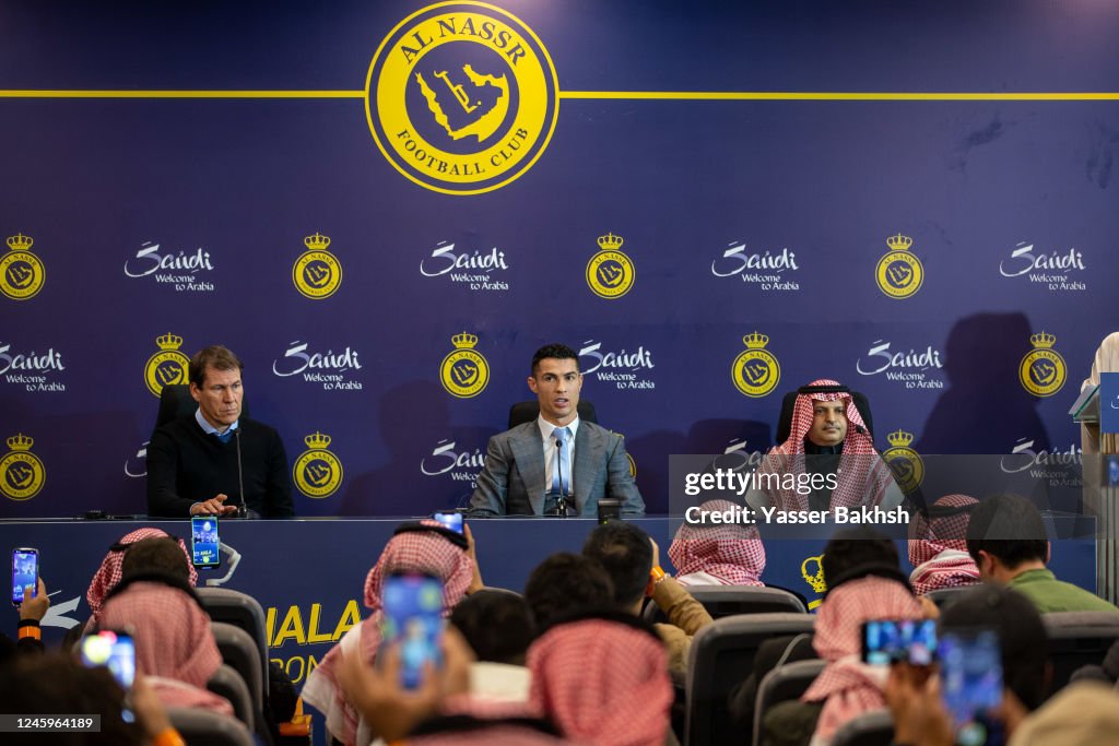 Al Nassr Manager Rudi Garcia Cristiano Ronaldo And President Of