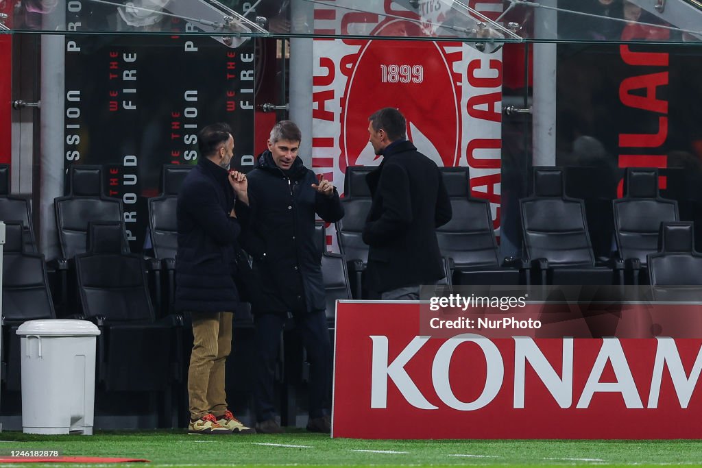 Frederic Massara Sport Director Of Ac Milan Talks To Paolo Maldini