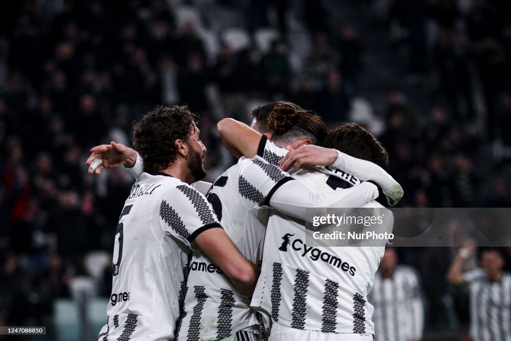 Juventus Midfielder Adrien Rabiot Celebrates With His Teammates After