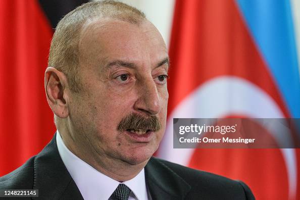 Azerbaijani President Ilham Aliyev Attends A Joint Press Conference