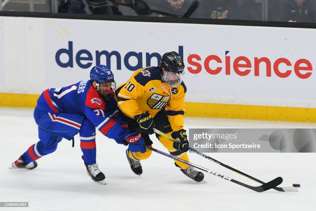 Merrimack Warriors Forward Mark Hillier And Umass Lowell Forward