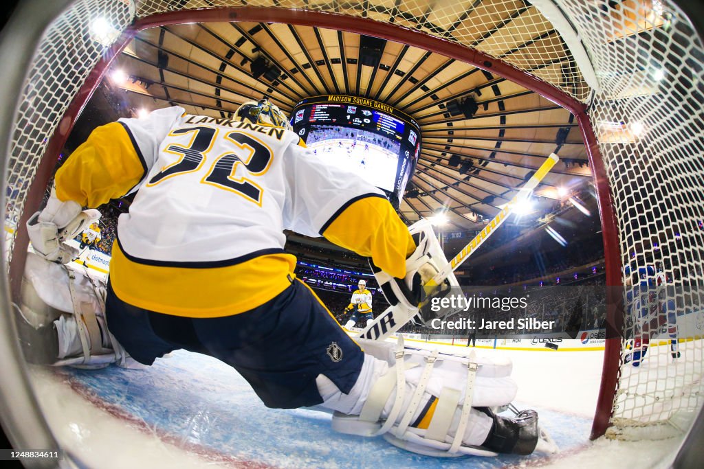 Mika Zibanejad Of The New York Rangers Shoots And Scores In The First