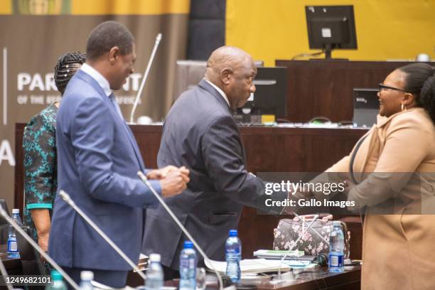 83 President Ramaphosa Question And Answer Session In Parliament Stock