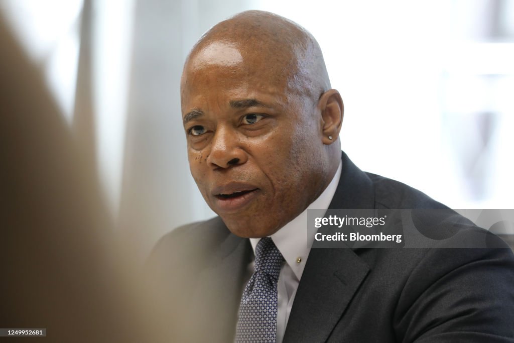 Eric Adams Mayor Of New York Speaks During An Interview In New