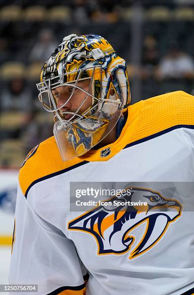 Nashville Predators Goalie Juuse Saros Warms Up Before The Game News