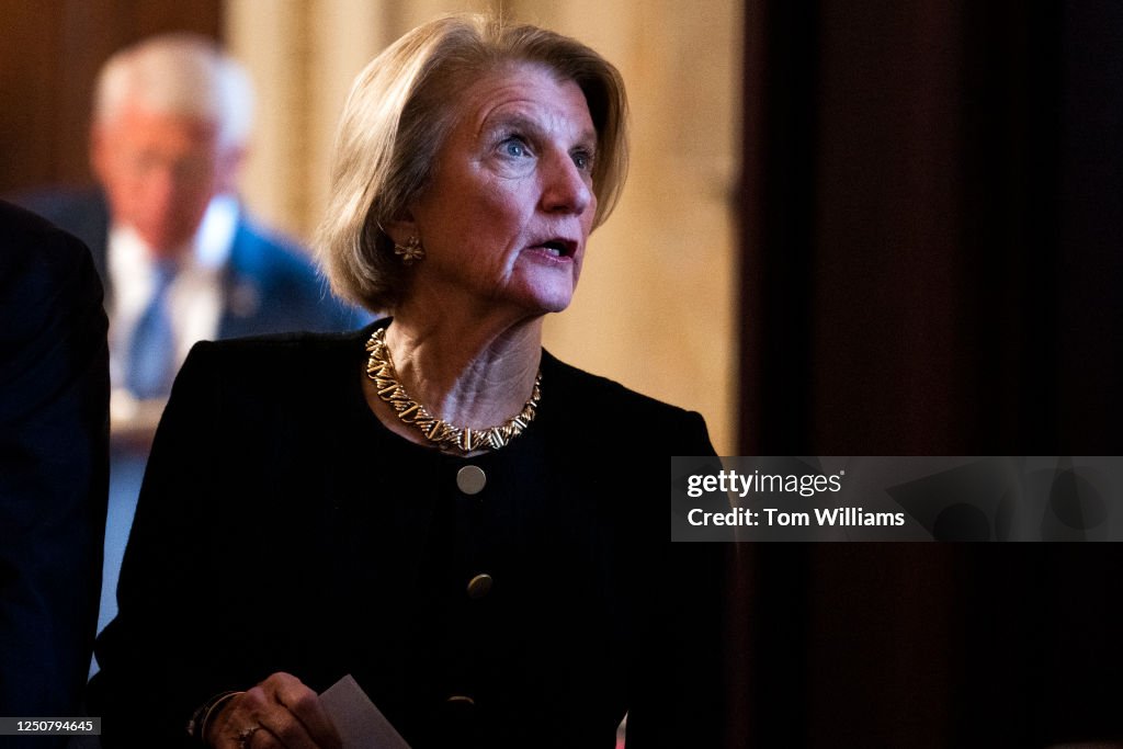 Sen Shelley Moore Capito R W Va Leaves Republican Senate Luncheon