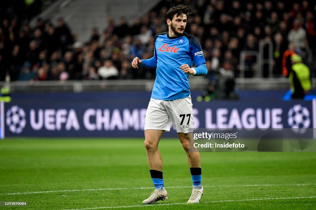 Khvicha Kvaratskhelia Of Ssc Napoli In Action During The Champions