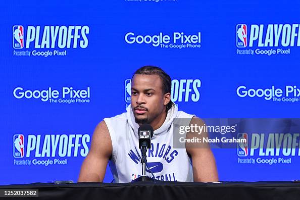 Moses Moody Of The Golden State Warriors Talks To The Media After The