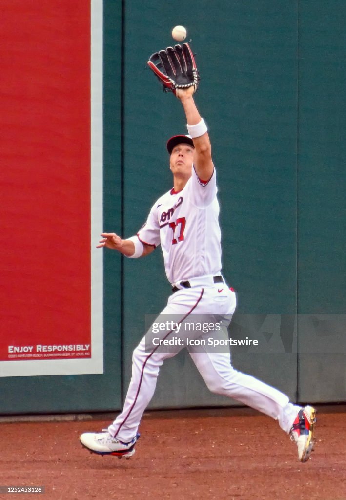 Washington Nationals Left Fielder Alex Call Runs Down A Fly Ball