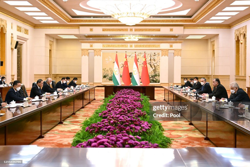 Tajikistan President Emomali Rahmon Speaks During A Meeting With