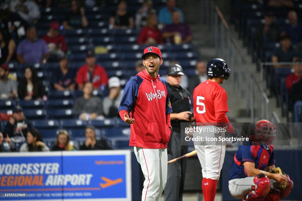 Worcester Red Sox manager Chad Tracy reacts during a AAA MiLB game ... Worcester Red Sox manager Chad Tracy reacts during a AAA MiLB game ...