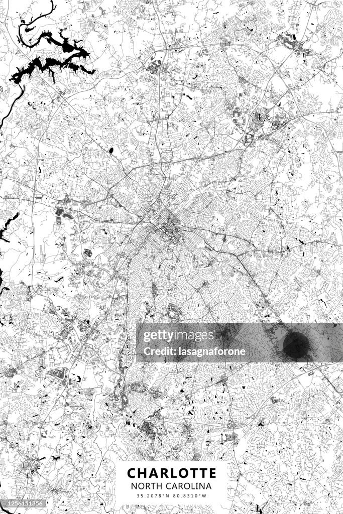 Charlotte North Carolina Vector Map High Res Vector Graphic Getty Images