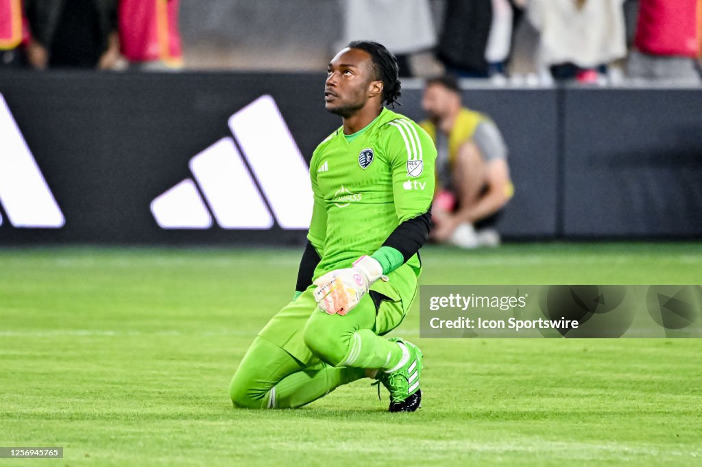 Sporting Kansas City goalkeeper Kendall McIntosh watches the replay ... Sporting Kansas City goalkeeper Kendall McIntosh watches the replay ...