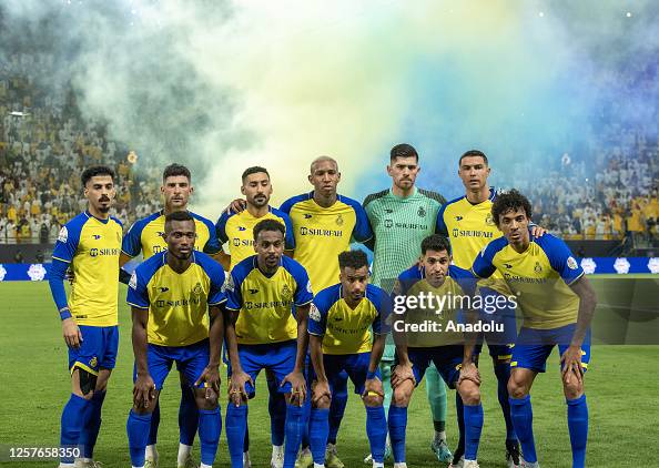 Players Of Al Nassr Pose For A Team Photo During The Saudi Pro League