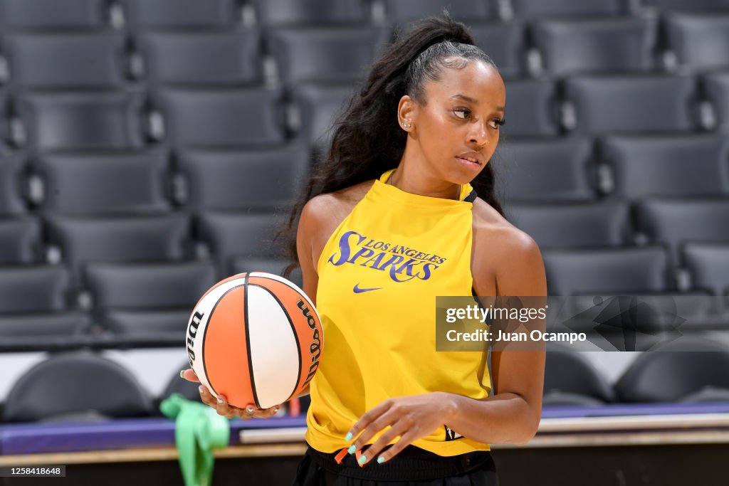 Lexie Brown Of The Los Angeles Sparks Warms Up Before The Game News Photo Getty Images