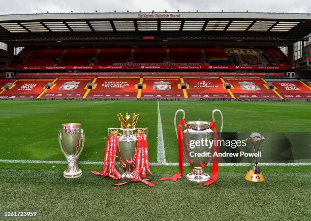 Liverpool Premier League Trophy Photos And Premium High Res Pictures