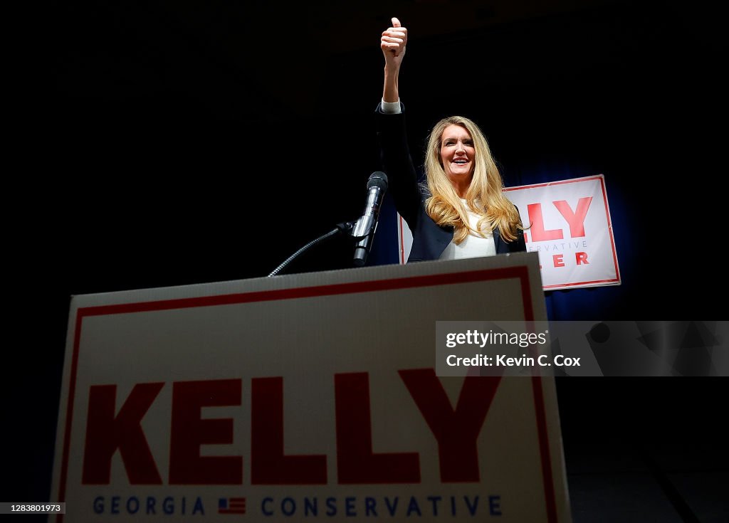 U S Sen Kelly Loeffler Reacts To Her Supporters During An Election