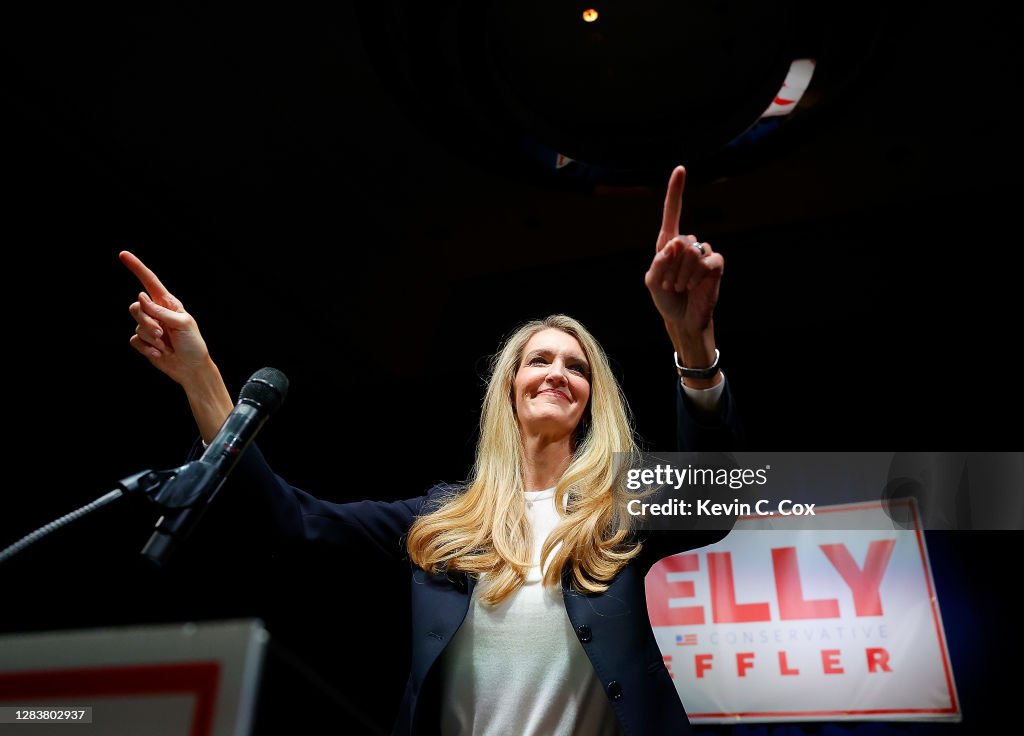 U S Sen Kelly Loeffler Reacts To Her Supporters During An Election