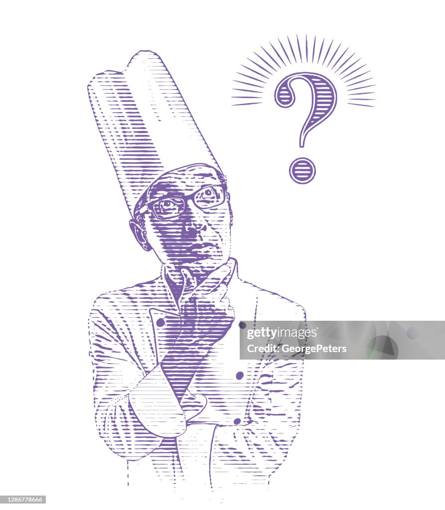 Male Chef Facing An Uncertain Future High-Res Vector Graphic - Getty Images Male Chef Facing An Uncertain Future High-Res Vector Graphic - Getty Images