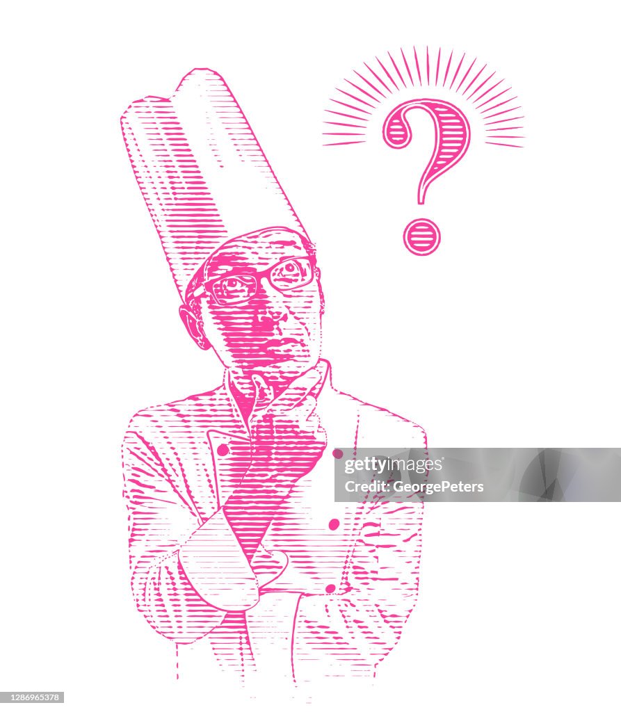 Male Chef Facing An Uncertain Future High-Res Vector Graphic - Getty Images Male Chef Facing An Uncertain Future High-Res Vector Graphic - Getty Images