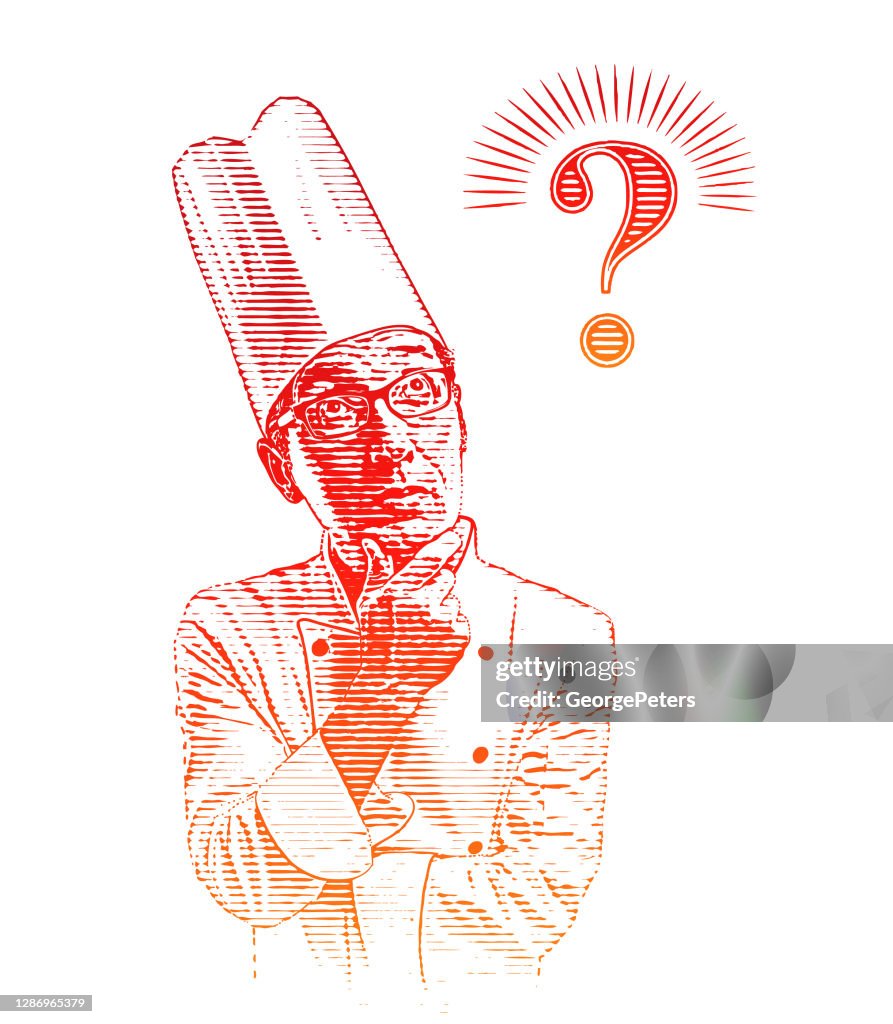 Male Chef Facing An Uncertain Future High-Res Vector Graphic - Getty Images Male Chef Facing An Uncertain Future High-Res Vector Graphic - Getty Images