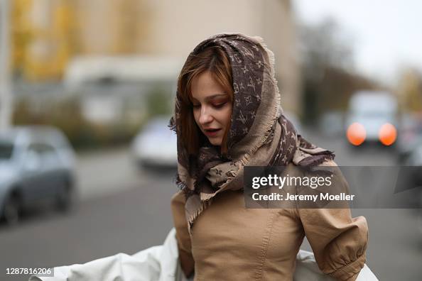 Anastasia Nasty Borisova wearing a Louis Vuitton scarf, Zara beige ... Anastasia Nasty Borisova wearing a Louis Vuitton scarf, Zara beige ...