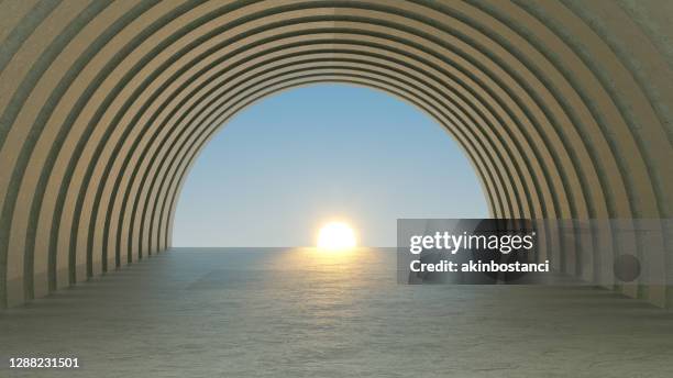Abstract Concrete Tunnel, Architectural Structure, Door to Sky 이미지 ...