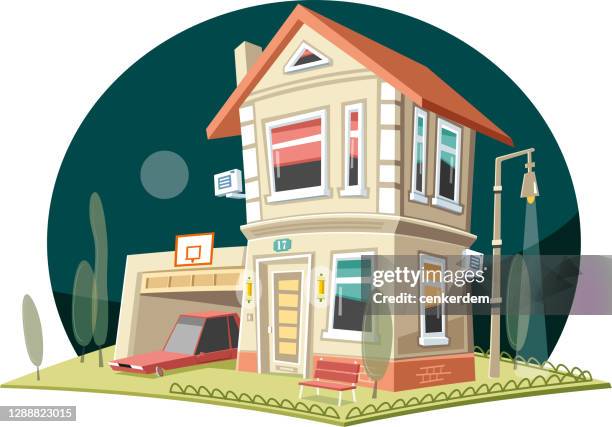 Detached House Exterior Cartoon Photos And Premium High Res Pictures