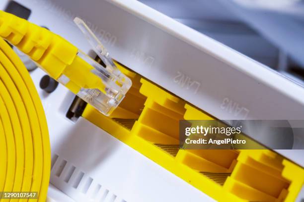 Yellow Ethernet Cable Photos And Premium High Res Pictures Getty Images