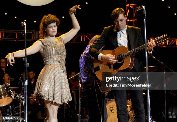 Régine Chassagne And Win Butler Of Arcade Fire Perform As Part Of The