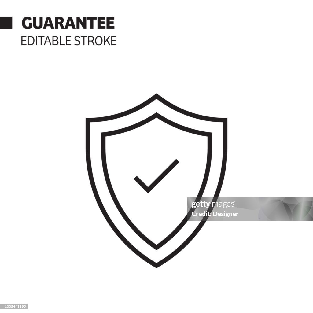 Guarantee Line Icon Outline Vector Symbol Illustration High Res Vector