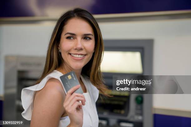 Business Woman Atm Bank Photos And Premium High Res Pictures Getty Images