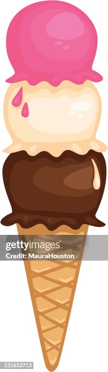 Triple Scoop Ice Cream Cone High Res Vector Graphic Getty Images