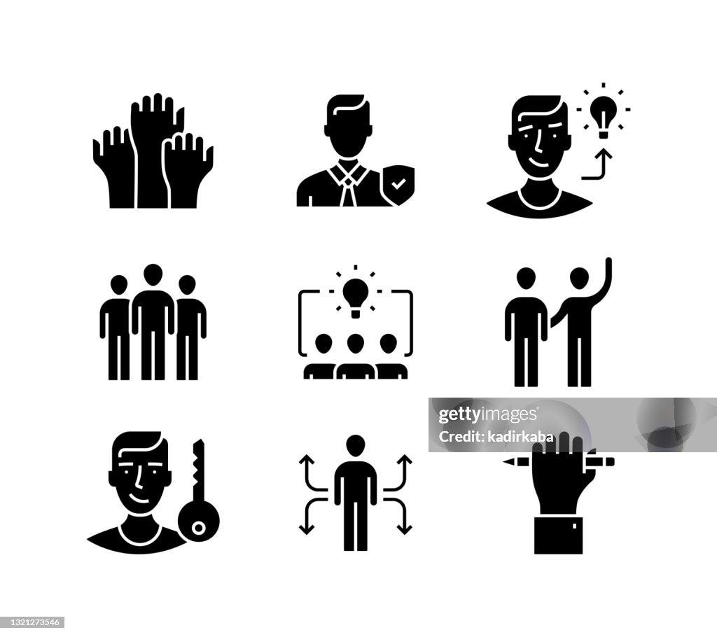 Collaboration Related Vector Line Icons Outline Symbol Collection And