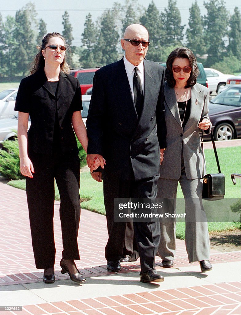 Actor Michael Ansara Walks With His Wife Beverly Right And His Late