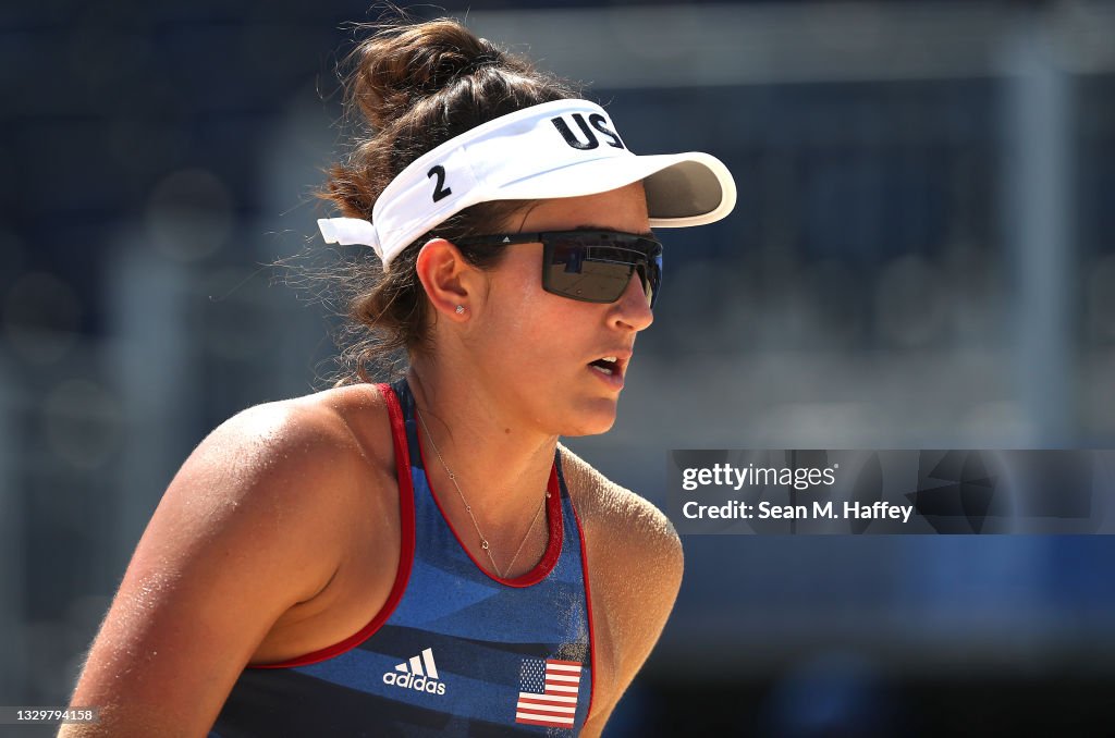 Sarah Sponcil Of Team Usa Womens Beach Volleyball Looks On During News Photo Getty Images