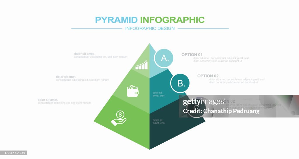 Pyramid Chart Triangle Diagram Sign Business Infographic With Three ... Pyramid Chart Triangle Diagram Sign Business Infographic With Three ...
