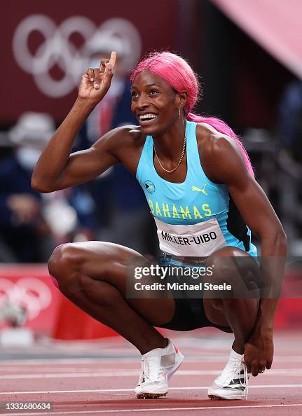 Shaunae Miller Uibo Of Team Bahamas Reacts After Winning The Gold