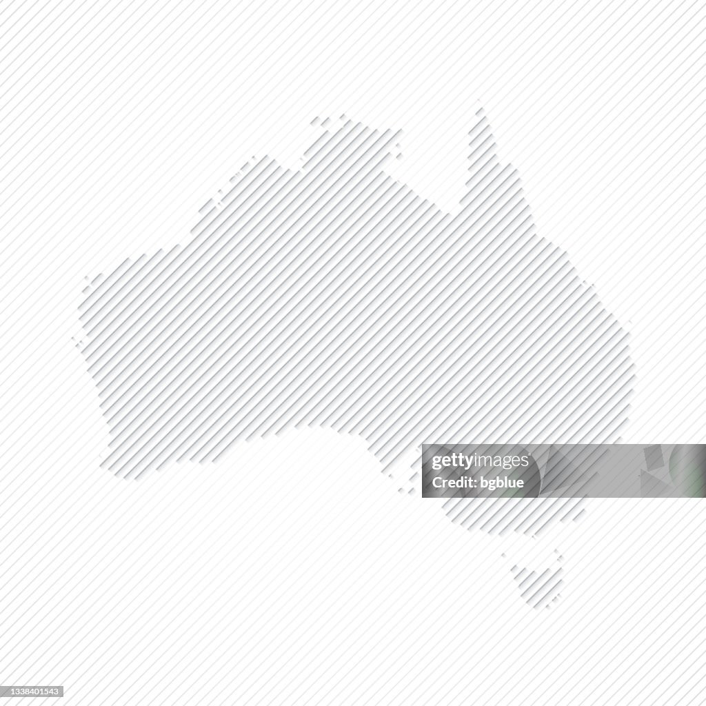 Australia Map Designed With Lines On White Background High Res Vector