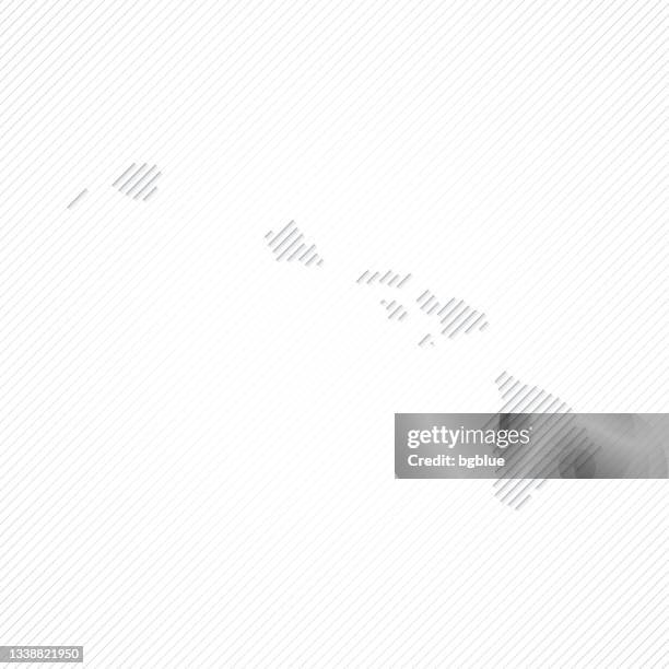 Hawaii Map Designed With Lines On White Background High Res Vector