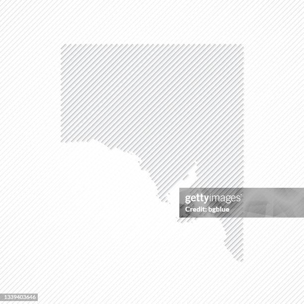 South Australia Map Designed With Lines On White Background High Res