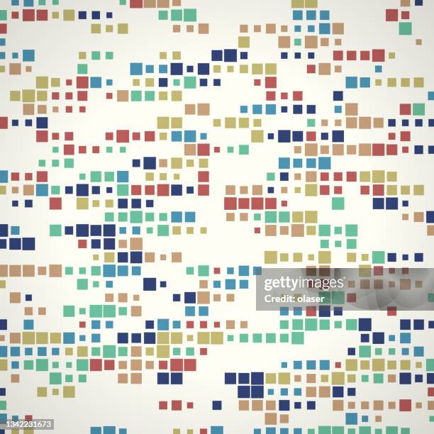 Retro Color Squares In Uneven Matrix Grid Pattern With Gaps High Res