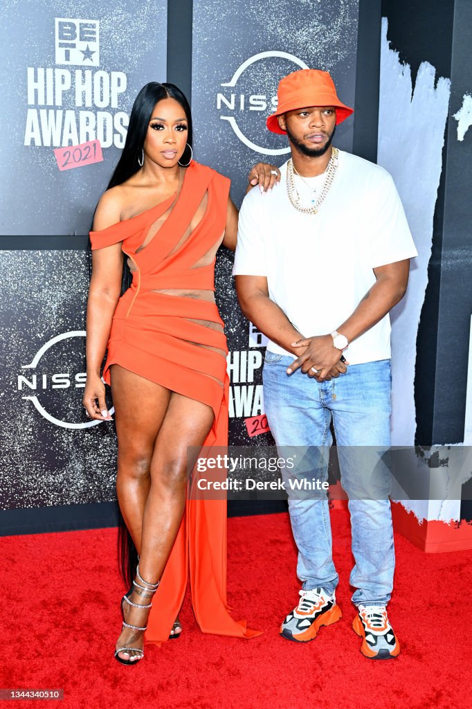 Remy Ma And Papoose Attend The 2021 Bet Hip Hop Awards At Cobb Energy