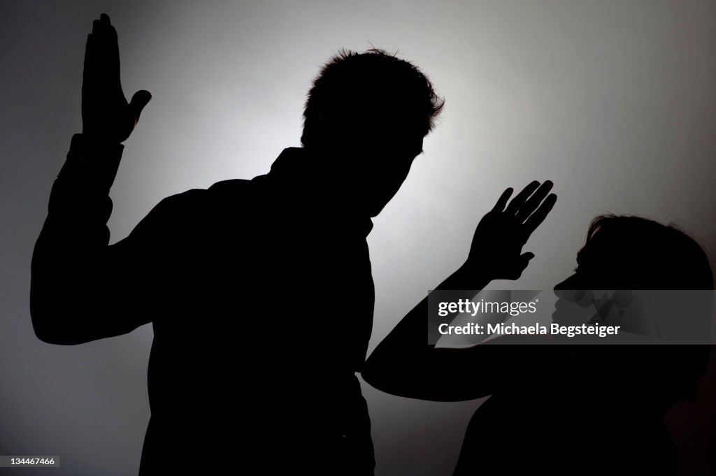 Man Beating Woman Silhouette Photo Getty Images