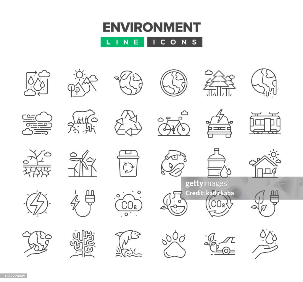 Environment Line Icon Set High-Res Vector Graphic - Getty Images Environment Line Icon Set High-Res Vector Graphic - Getty Images