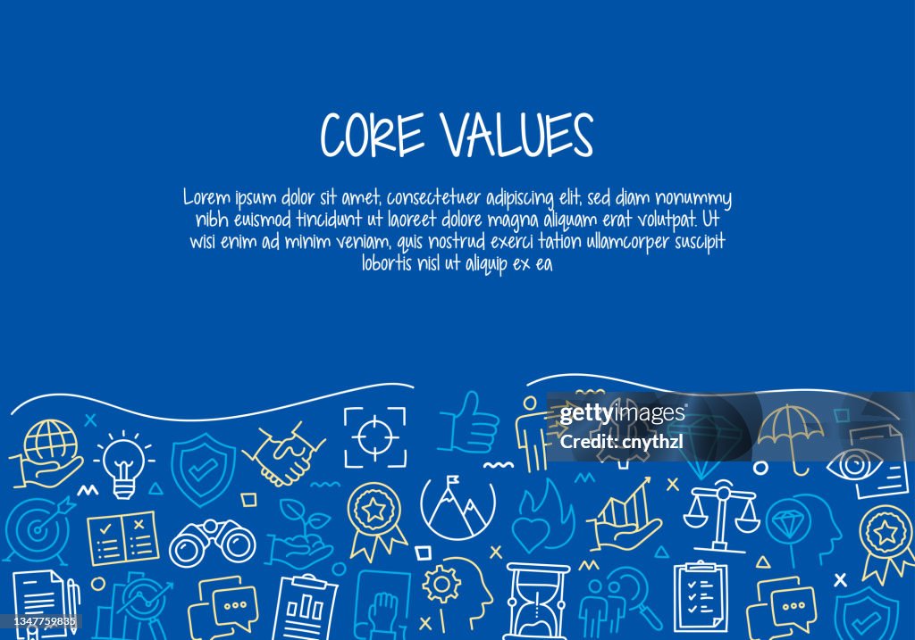 Core Values Related Hand Drawn Banner Design Vector Illustration High ... Core Values Related Hand Drawn Banner Design Vector Illustration High ...