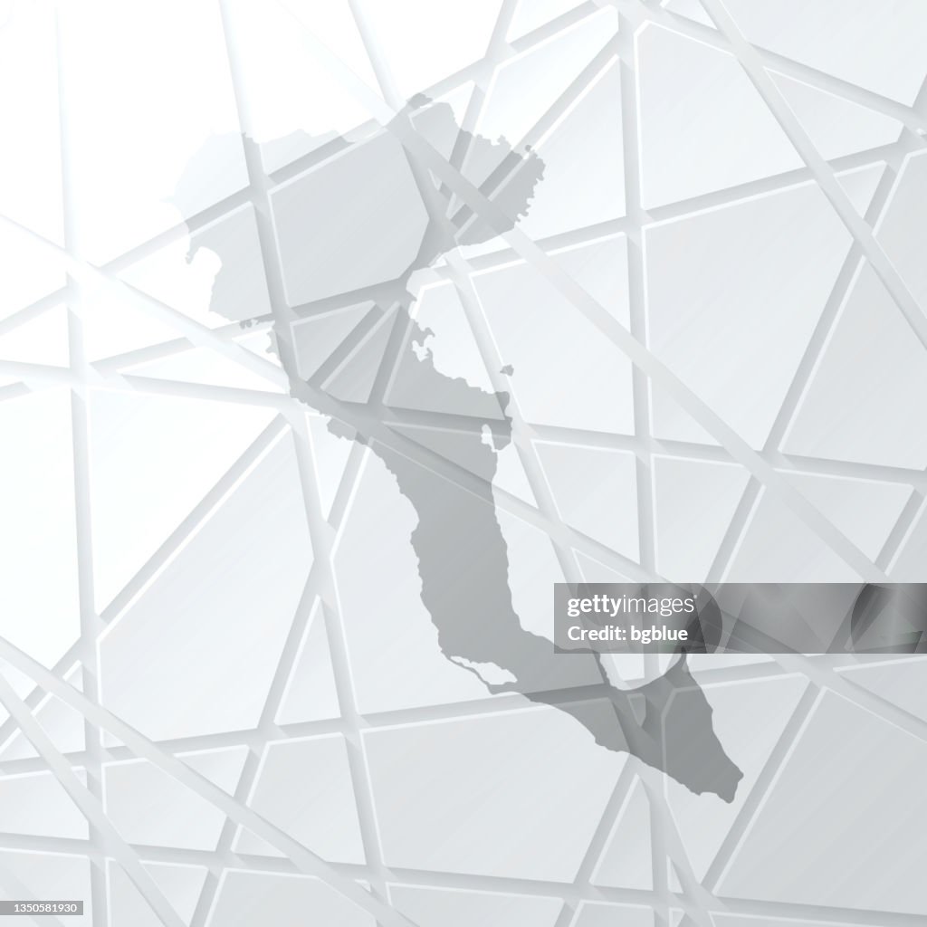 Corfu Map With Mesh Network On White Background High Res Vector Graphic