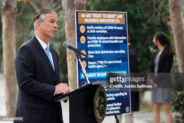California Attorney General Rob Bonta Speaks During A News Conference
